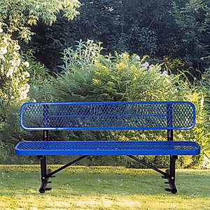 SUNDALY 6 Feet Heavy Duty Metal Park Bench with Back for Outside, Outdoor Bench with Portable Frame