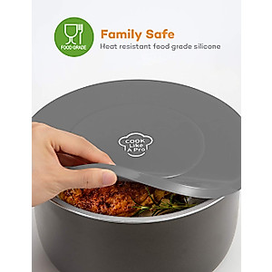 Silicone Lid Inner Pot Cover Accessories Compatible with Ninja Foodi Pressure Cooker and Air Fryer 6.5 Quart and 8 Quart, Grey,By SiCheer