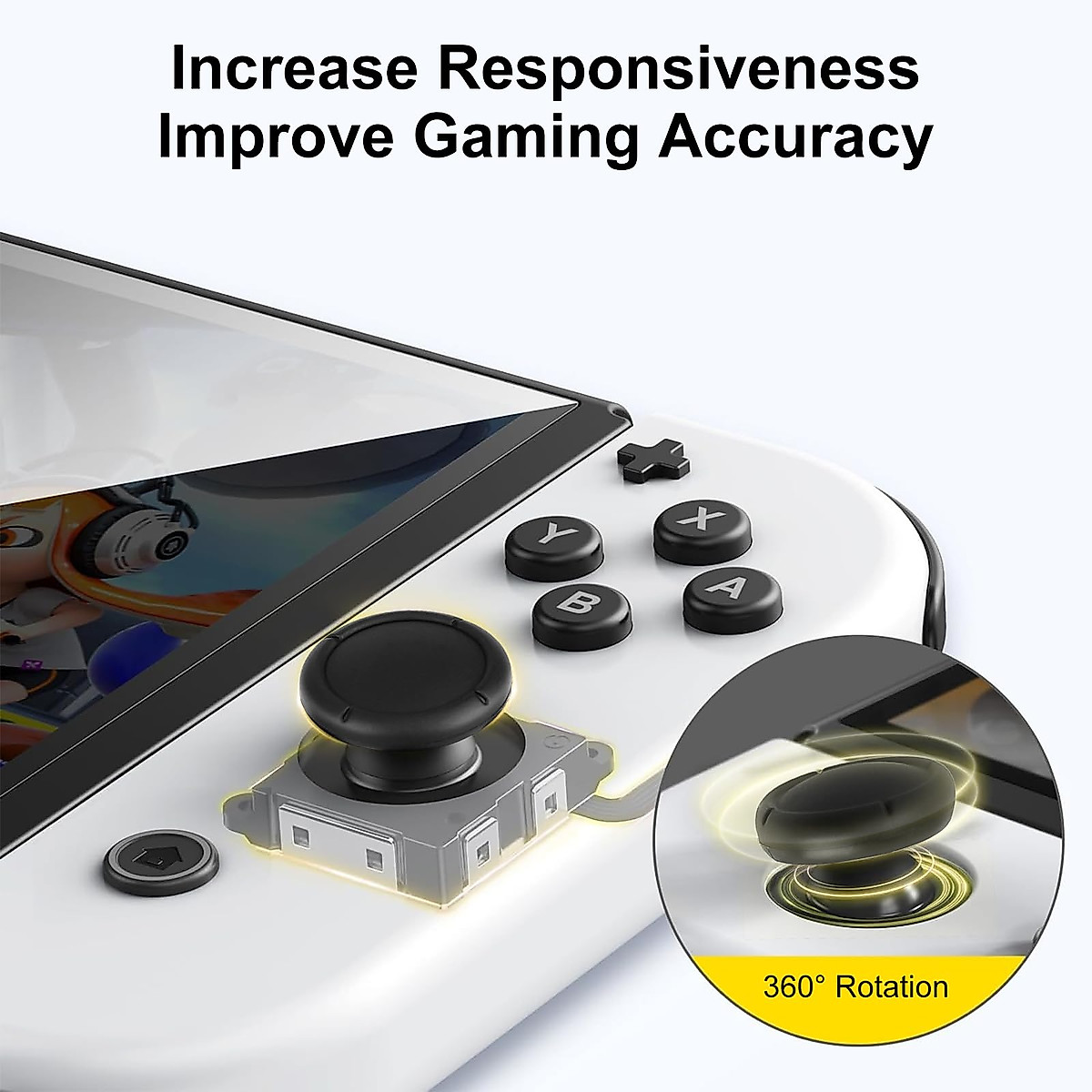 Linkstyle 3D Joystick Analog Thumb Sticks with Caps, Compatible with Nintendo Switch Lite Left and Right Joysticks, 6PCS