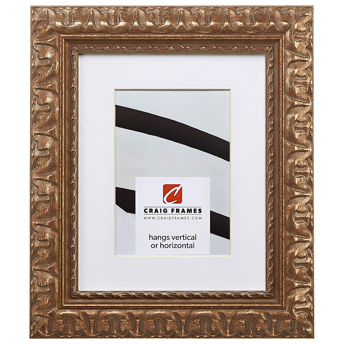 Craig Frames Bravado Ornate, 16 x 20 Inch Antique Bronze Picture Frame Matted to Display a 11 x 14 Inch Photo