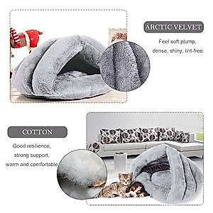 VeMee Cat Bed Cat Sleeping Bag Sleep Zone for Puppy Cat Rabbit Bed Small Animals Shearling Sleeping Bag (Grey)