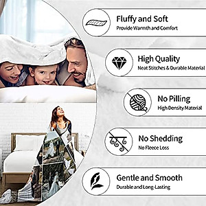 Custom Blankets with Photo Text Personalized Famil Pictures Flannel Blankets Customized Bedding Throw Blanket for Birthday Mother's Day Wedding Gifts Fits Sofa Bedroom Living Room (1phhoto, 50*60)