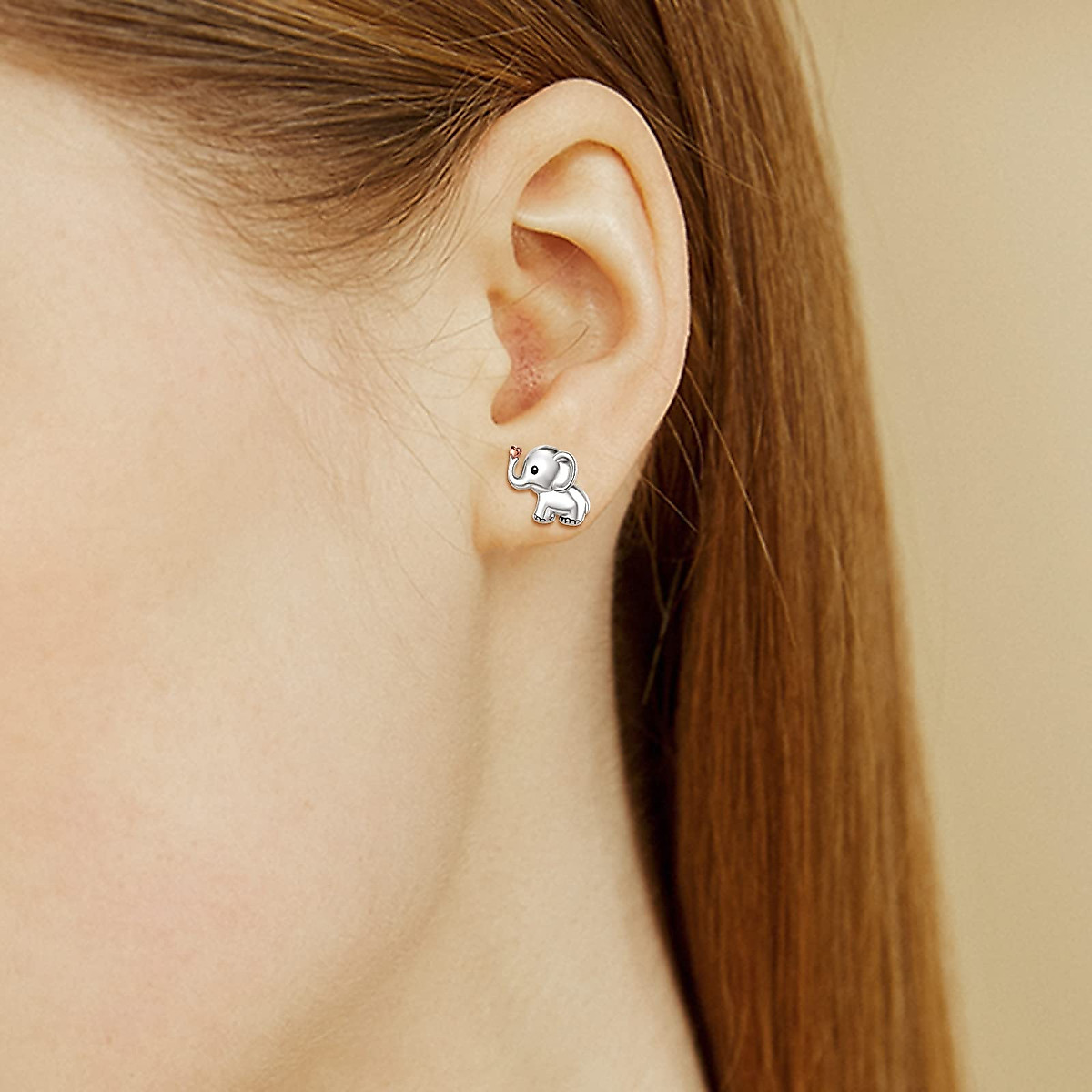 Sterling Silver Stud Earrings for Teens Girls - Llama Elephant Cat Sloth Ladybug Pony Unicorn Bunny Hippo Axolotl Panda Animal Earrings Birthday Graduation Jewelry Gift Women Animal Lovers (Elephant)