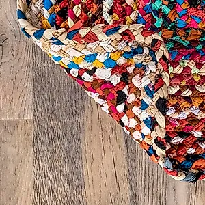 nuLOOM Tammara Bohemian Hand Braided Area Rug, Oval 4x6, Multi