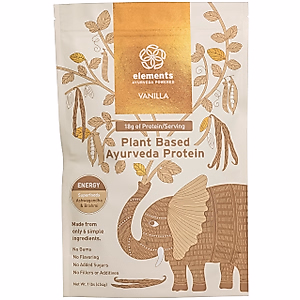 Elements Plant Based Vegan Vanilla Protein Powder - Meal Replacement Shake Made from Pure Organic Yellow Peas & Vanilla Bean Powder - Keto, Dairy Free, Soy Free, Paleo, and Non-GMO - 1lb - 14 Servings