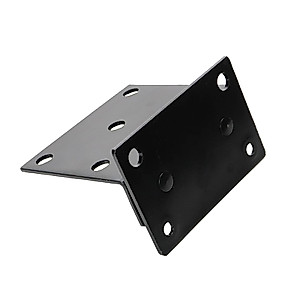 Antrader 2 Sets Universal Wood Bed Rail Hook Plates, Bed Frame Bed Post Double Hook Slot Bracket Accessories,Black,Screws Included