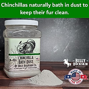 Chinchilla Bath Dust, 3 lb. Tub, All Natural Dusting Powder for Cleaning Degus, Hamsters, & Gerbils, Pure Cleansing Pumice Sand by Billy Buckskin Co