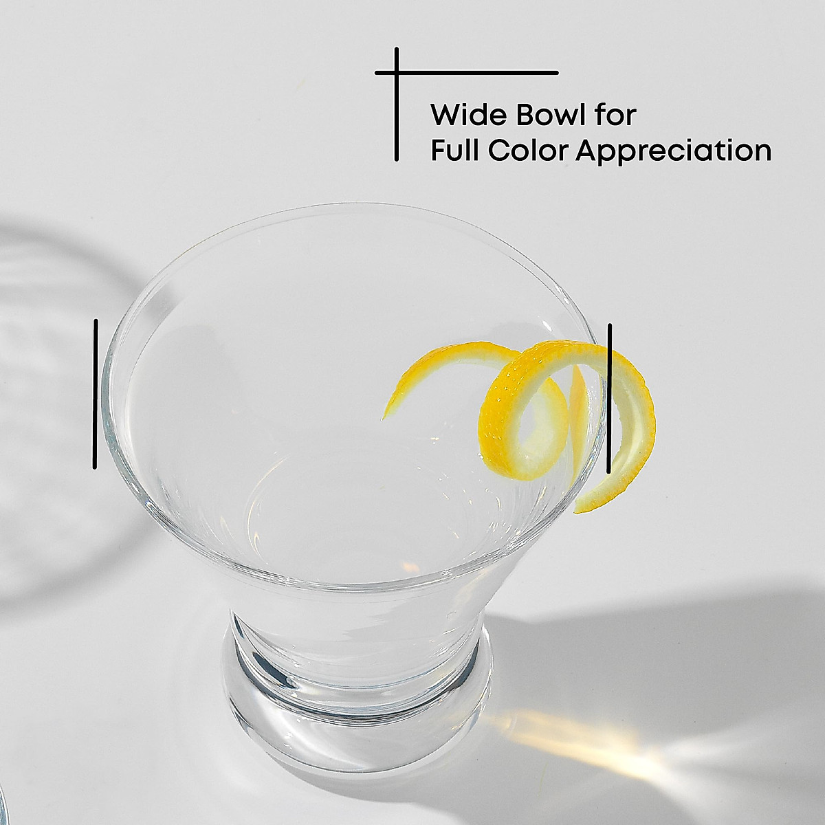 JoyJolt 4-Piece Afina Cocktail Glasses Set, Martini Glasses- 8-Ounces