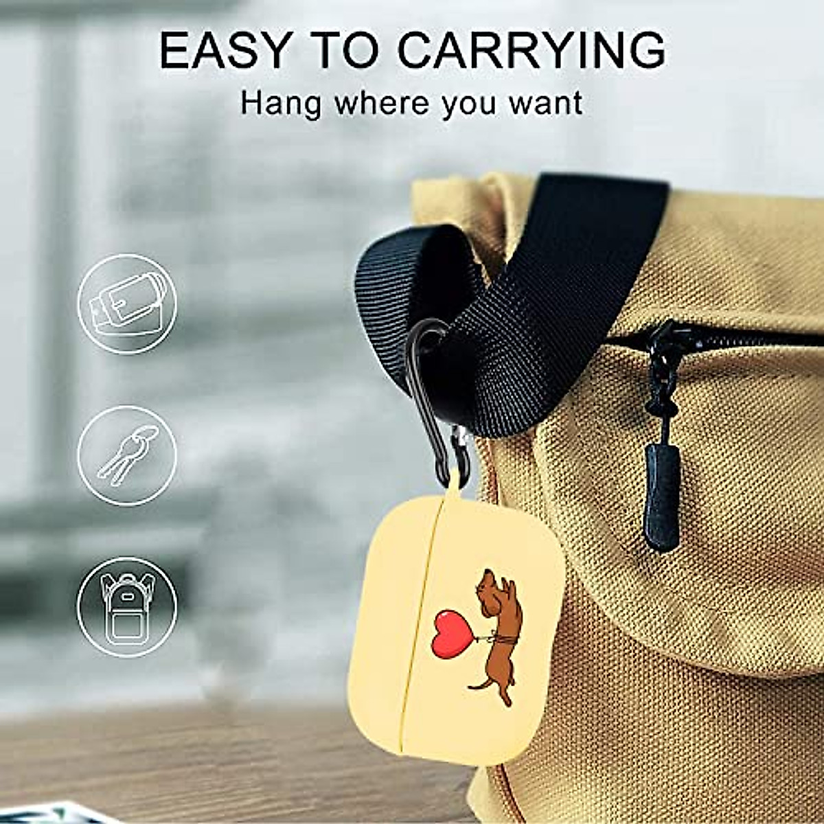 Balloon Dog Case Compatible with Airpods Pro Yellow Soft TPU, Supports Wireless Charging Shockproof Protective Cover for Airpods Pro