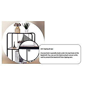 4-Tier Bookshelf, Modern Wooden Bookcase with Metal Frame, Vertical Standing Shelf for Bedroom, Living Room and Home Office, Storage Rack, Display Shelf for Plant, Book and Craft, Rustic Brown