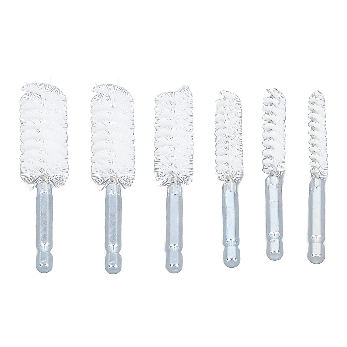 6PCS Hole Cleaning Brushes Bore Brush for Drill Twisted Wire Cleaning Brush Power Drill Cleaning Wire Brush with 1/4in Hex Shank for Power Drill Impact Driver (Nylon (White)) ﻿