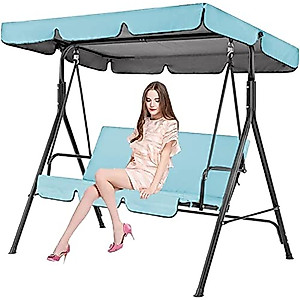 Patio Swing Canopy Waterproof Top Cover Set,210D Oxford Cloth Canopy Cover Universal Garden Swing Seat Canopy Replacement for Garden Patio