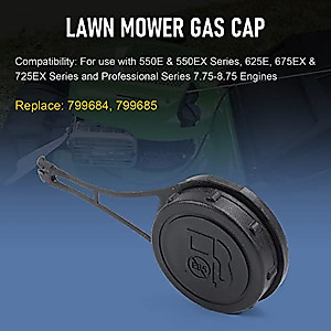 DICMIC Lawn Mower Gas Cap for Briggs & Stratton 550E 550EX 625E 675EX 725EX Series and Professional Series 7.75-8.75 Engine Replace# 799585, 799684
