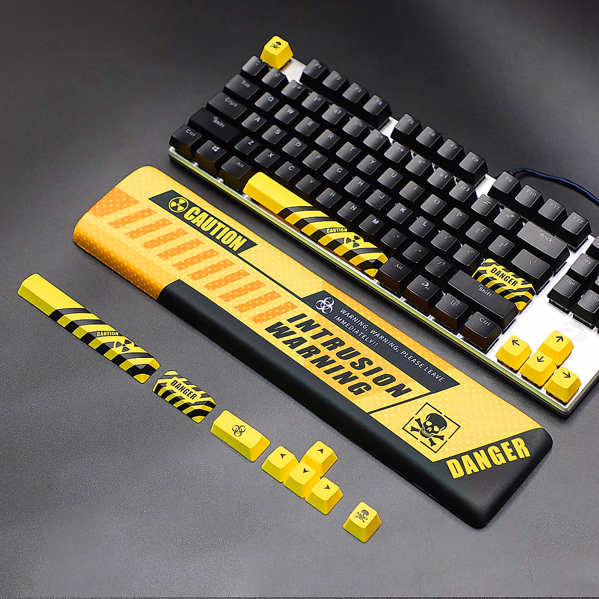 doruod Yellow Black PBT keycaps and Gaming Keyboard Wrist Rest