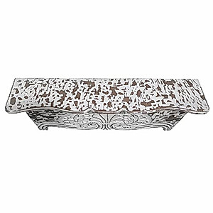 The Urban Port 28-Inch Wooden Floating Wall Shelf with Engraved Floral Details