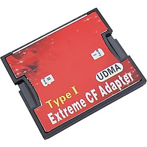 QUMOX Dual Port CF Adapter Reader for microsdXC TF to Compact Flash CF Type 1 Memory Card