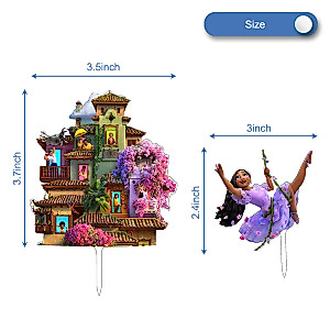 6pcs Acrylic Encanto Birthday Cake Toppers, Encanto Party Cake Decorates, Encanto Kids Party Supplies