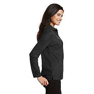 Port Authority Ladies Silk Touch Long Sleeve Polo M Black