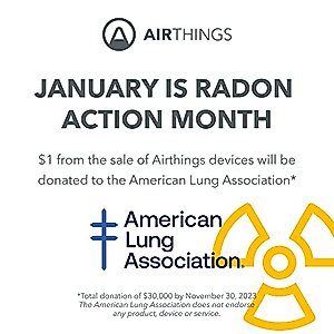 Airthings 2950 Wave Radon - Smart Radon Detector with Humidity & Temperature Sensor – Easy-to-Use – Accurate – No Lab Fees – Battery Operated - Free App