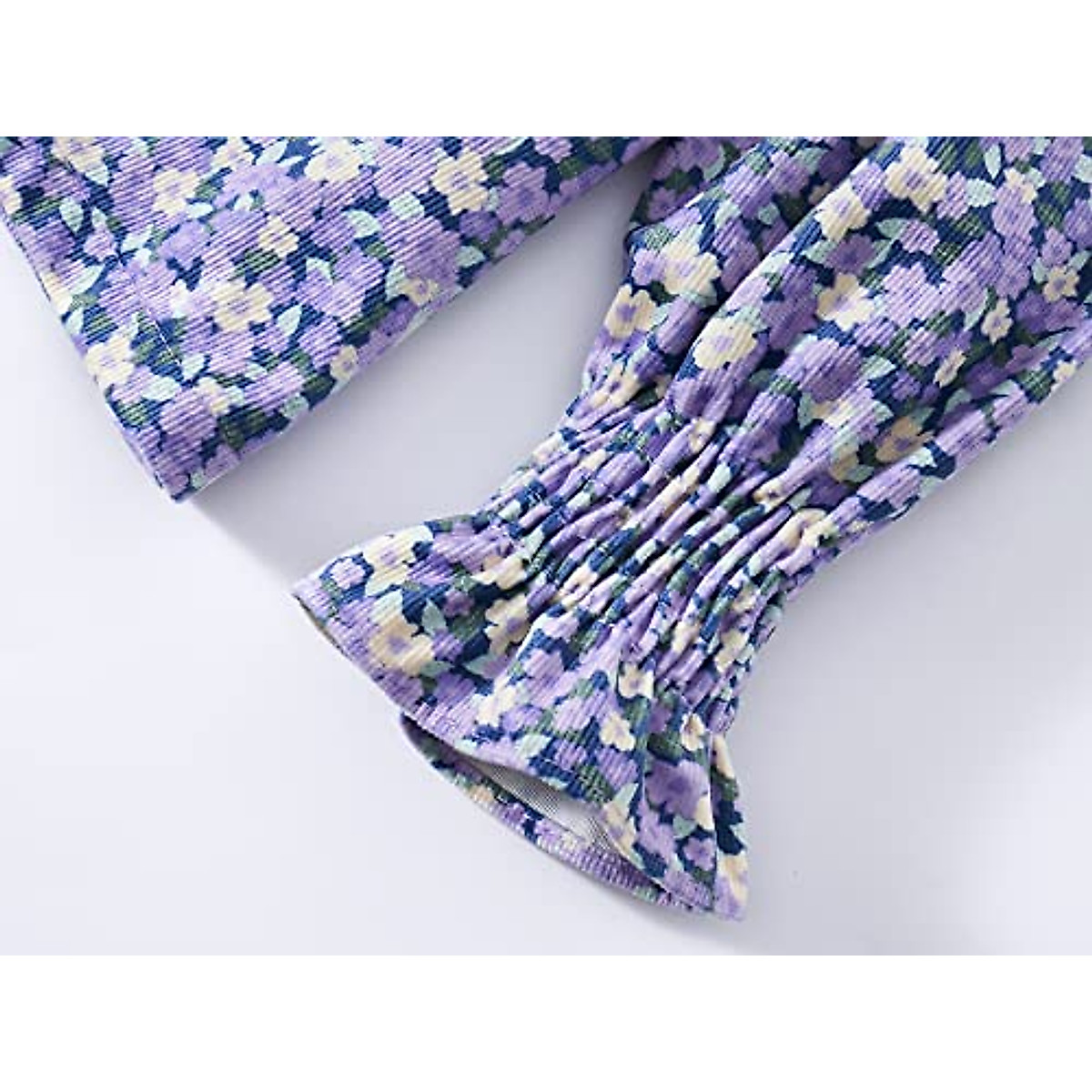 Cute Floral Smocked Ruffle Long Sleeve Blouse Shirt for Baby & Kid Girls Size 6T