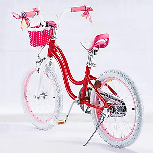 RoyalBaby Stargirl Kids Girls Bike Bicycle with Basket Kickstand 18 Inch Pink
