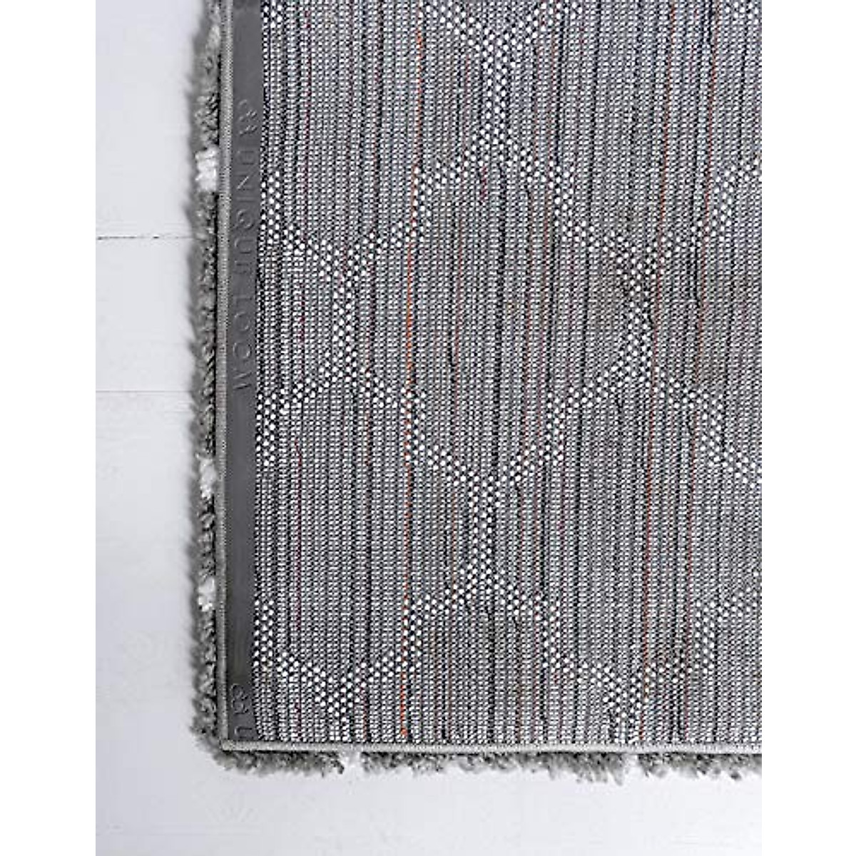 Unique Loom Rabat Shag Collection Area Rug - Marble (5' 1" x 8' Rectangle, Gray/ Ivory)