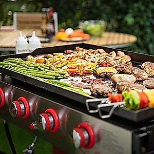 Royal Gourmet GB4000FC 36-Inch Gas Griddle with Cover, 4-Burner Flat Top Gas BBQ Grill with Top Cover Lid, Propane Fuelled, Outdoor Griddle Station with Folding Side Shelves and Legs, Black