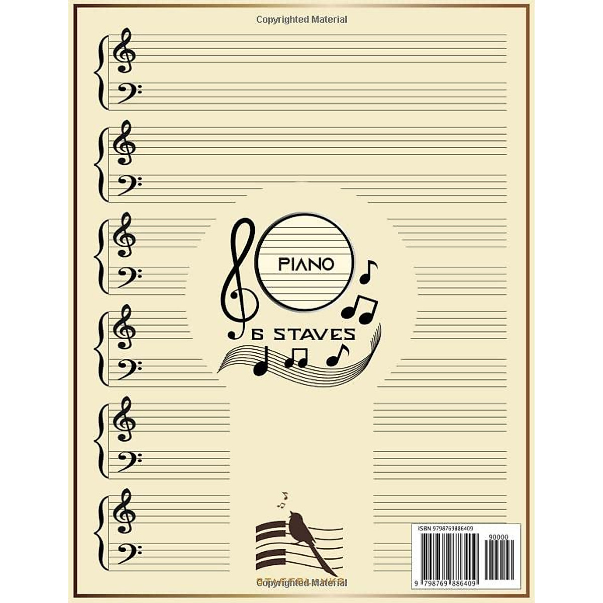 Kids Piano Sheet Music: Piano Manuscript Paper For Musicians, Composers, And Songwriters | A Grand Staff Blank Music Sheet Notebook Gift For Teachers From Students