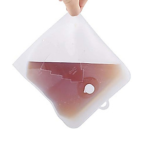 Reusable 100% Silicone Food Storage Bags, Freezer Storage Bags for Boil ，Heat and Microwave，3pack：50oz，33oz，17oz (transparent colour)