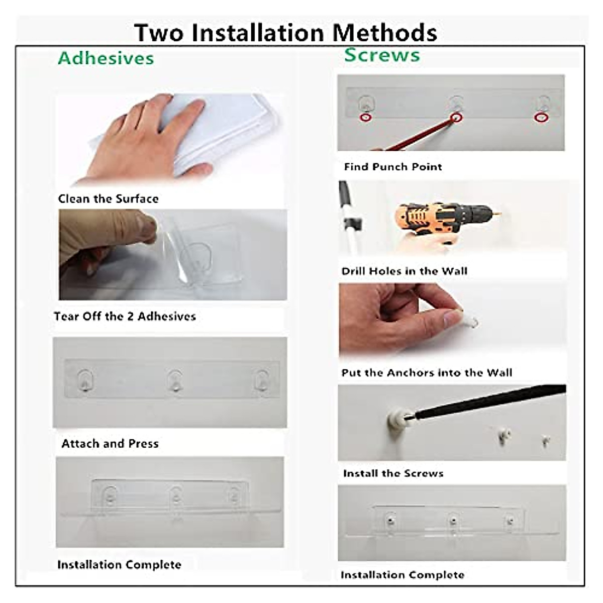 JiePai Acrylic Floating Wall Shelf Bookshelf 15 Inch,Wall Mounted Nursery Kids Bookshelf, Invisible Spice Rack, Clear Thick Bathroom Storage Shelves Display Organizer,2 PCS