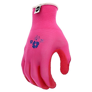 Miracle-Gro MG37168 Lightweight Slip Resistant Gloves - [1 Pair] X-Small Latex Dipped Gardening Gloves, Latex Coated Palm and Stretch Knit