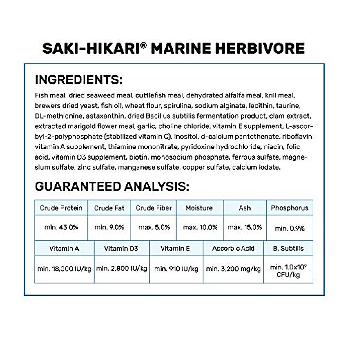 Hikari 042221 Marine Herbivore Medium Sinking Pellets Marine Fish Food, One Size