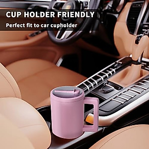 20 oz Tumbler with Handle Flip Straw,100% Leak Resistant Water Bottle,Insulated Cup Reusable Stainless Steel & Rubber Base Straw,Travel Mug,BPA FREE,Gifts, Bubblegum