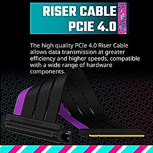 Cooler Master MasterAccessory Vertical Graphics Card Holder Kit V3 with Premium Riser Cable PCI-E 4.0 x16-165mm, Compatibility PCIe 4.0 and Older for E-ATX, ATX, Micro ATX Case (MCA-U000R-KFVK03)