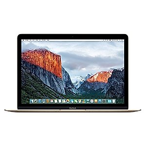 Apple MacBook (MLHE2LL/A) 256GB 12-inch Retina Display (2016) Intel Core M3 Tablet - Champagne Gold (Renewed)