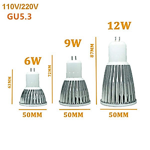 Halogen Light Bulb High Power Led Mr16 Gu5.3 Cob 6 W 9 W 12 W Dimbar Led Cob Headlight Cool Wit Mr 16 12V Bulb Lamp Gu 5 3 220V-Cold White_Gu10 12W 220V