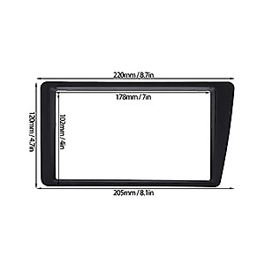 Aramox 2Din ABS Radio Stereo Fascia, Dash Frame Trim Dash Stereo Bezel Replacement, Fit for Civic LHD 2001-2005, Black