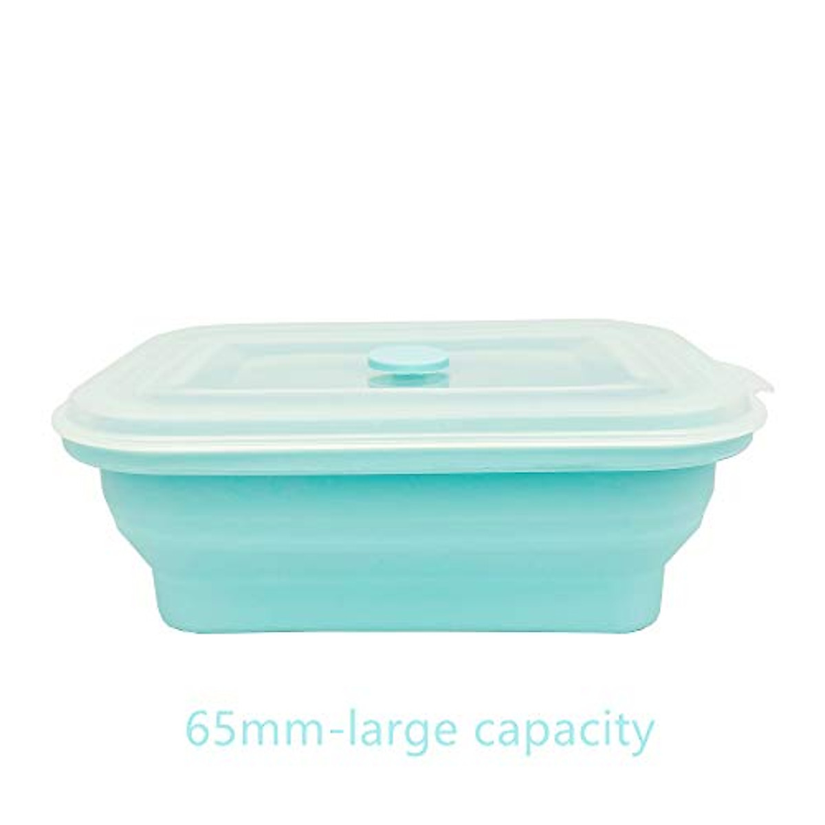 CARTINTS Microwave and Oven Safe 100% Silicone Food Storage Containers Collapsible Bowls with lids, For Travel, Camping or Baking, (800ml, Blue, 1 Pack)