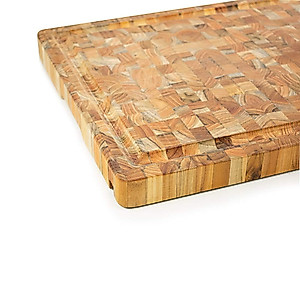 TeakHaus End Grain Large Smart Rectangular Cutting Board