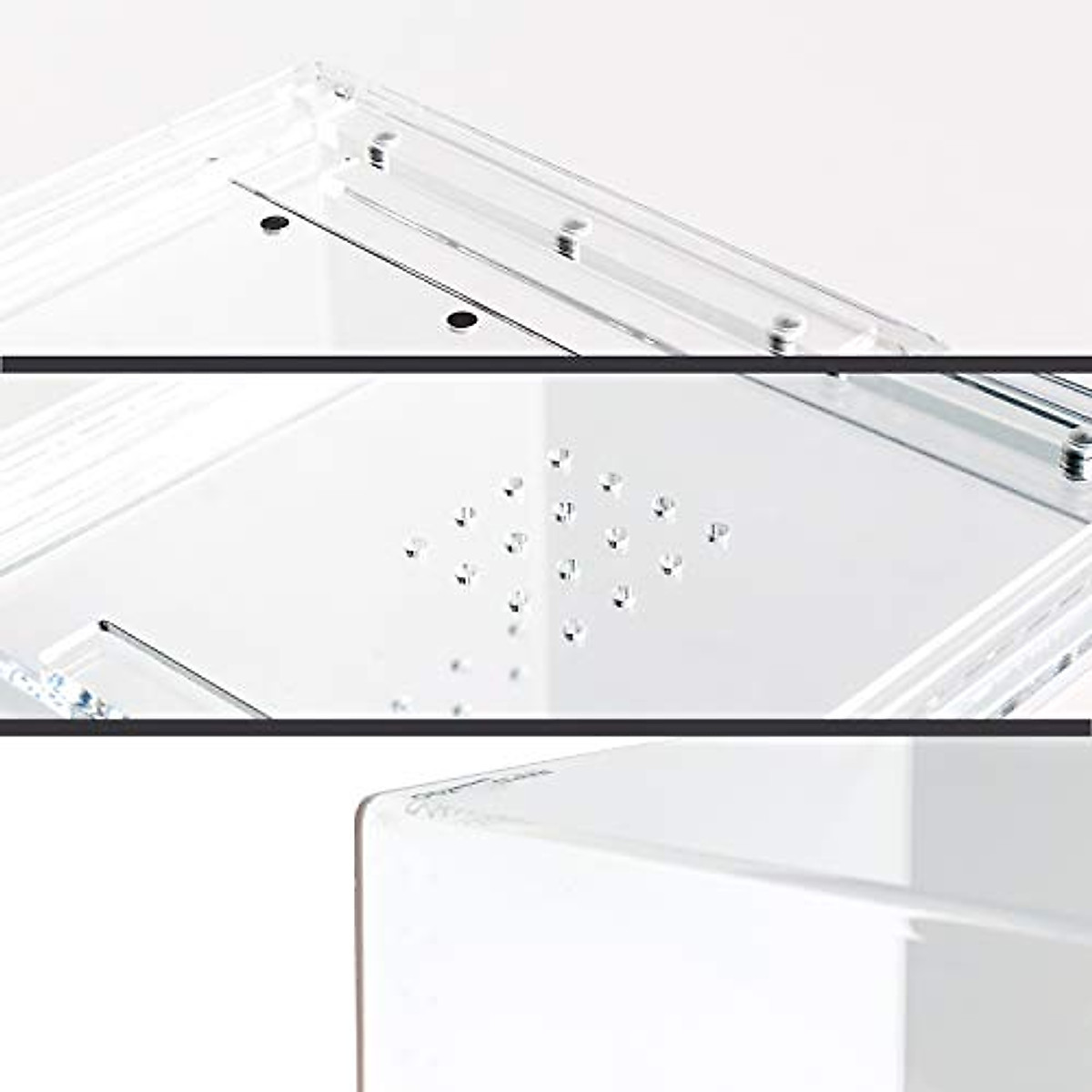 REPTI ZOO Magnetic Acrylic Case, 6x6x9 Inch Enclosure Reptile Breeding Box Terrarium Cage Tank for Tarantula Scorpion Sling Isopods Lizards Roach Invertebrates Insect Mantis