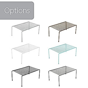 Smart Design Cabinet Storage Shelf Rack - Medium (8.5 x 13.25 Inch) - Steel Metal Wire - Cupboard, Plate, Dish, Counter & Pantry Organizer Organization - Kitchen [Bronze]