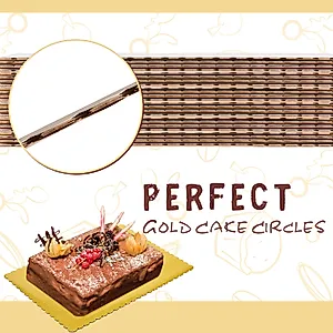 Crtiin 50 Pcs Rectangle Cake Board 14 x 10 Inches Scalloped Cake Boards Dessert Base Quarter Sheet Rectangular Cake Base for Pizza, Pastries Food Trays Greaseproof Pad (Gold)