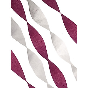 Maroon and White Crepe Paper Streamers, Made in USA