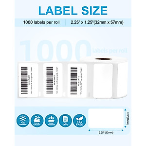 Replace Dymo Labelwriter 450 Turbo Labels 30334 Direct Thermal Labels 2.25" X 1.25”Compatible with DYMO 4XL, Rollo, Zebra Printer 2-1/4" x 1-1/4" LW Address Paper 1000 Labels Per Roll, 8 Rolls