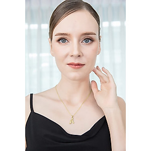 GemStar USA Yellow Gold Flashed Sterling Silver I Letter Initial Alphabet Name Personalized 925 Silver Pendant Necklace