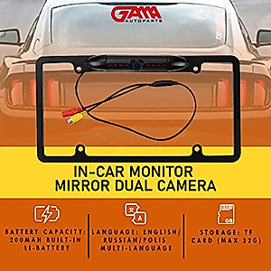 GAMA License Plate Backup Camera, Ultra HD Back up Camera with 8 Upgraded IR Night Vision Lights