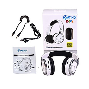 Contixo KB-2600 Kid Foldable Wireless Bluetooth Headphone White