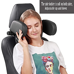 2022 Car Seat Headrest Pillow,car headrest Pillow,car seat Head Support Infant,Premium Seat Head Pillow,Grey Pillow,360 Degree Adjustable,for Children and Adults (Black)