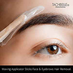 Tachibelle 100 Pieces Wooden Wax Sticks - Body Eyebrow, Lip, Nose Small Waxing Applicator Sticks for Hair Removal and Smooth Skin Professional Spa and Home Use (Pack of 100)