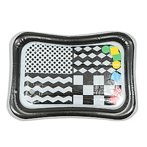 Toyvian Tummy Time Water Mat Inflatable Infant Baby Water Mat Toddler High Contrast Baby Kids Fun Plaything for 3- 12 Months Baby ( Black&White )